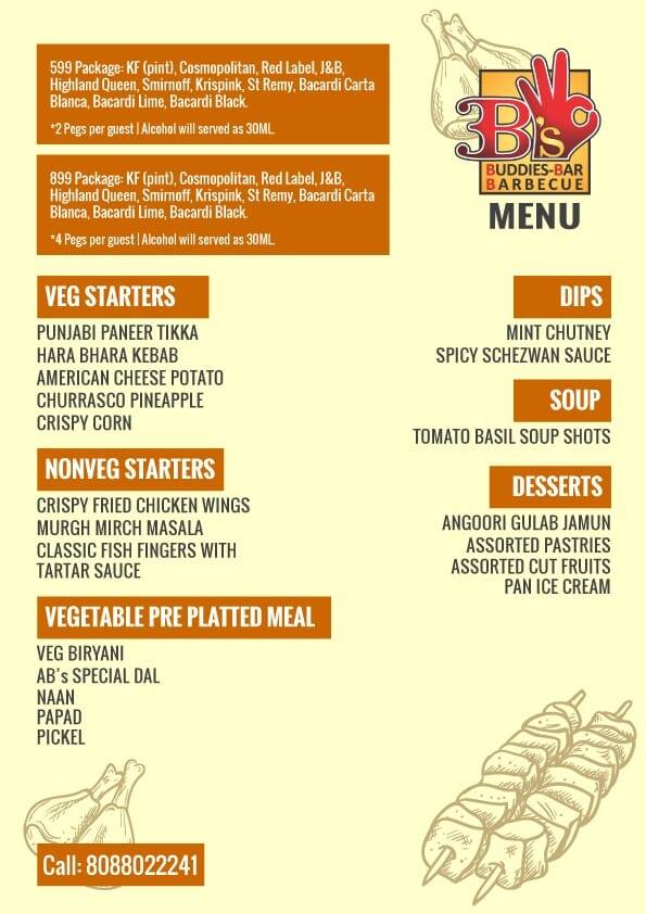 Menu at Buddys Bar & Barbeque, Chennai, No.1