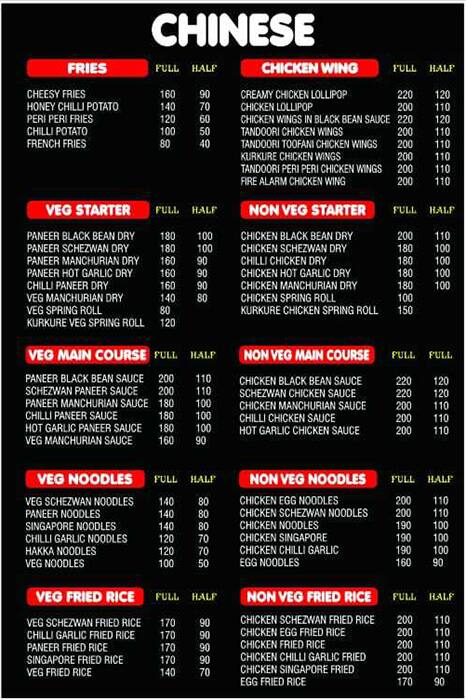 Menu at Baozi Momos, Delhi, J3C5+7MW
