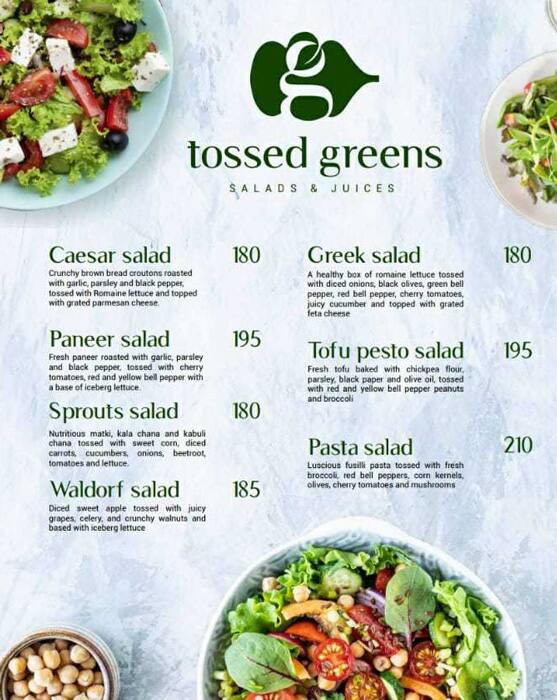 Menu of Tossed Greens, Pimpri, Pune