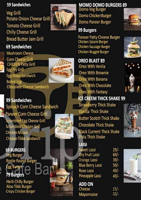 Menu of Drip The Cafe Bar, Hoskote, Bangalore