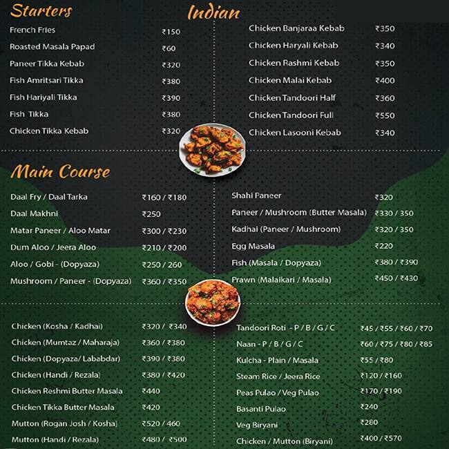 Menu of Time Heist, New Town, Kolkata