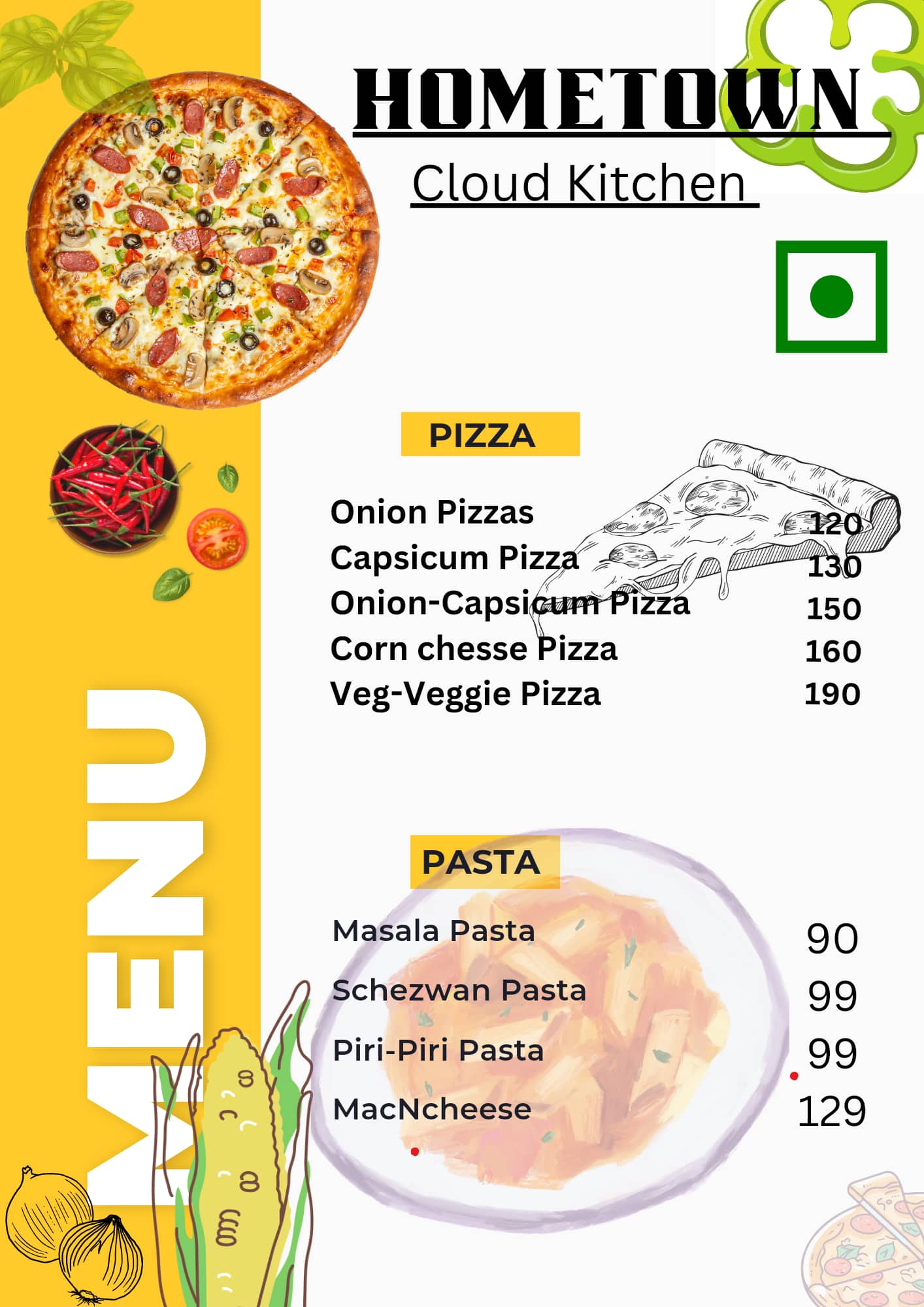 Menu of Hometown Cloud Kitchen, Lonavala, Pune