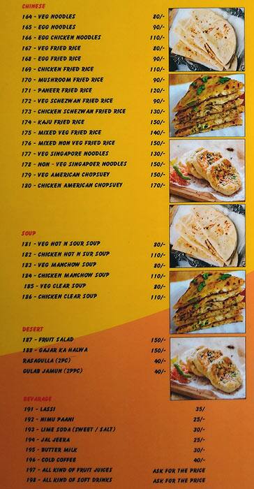 Menu at Regale Restaurant, Bengaluru