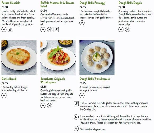 Menu at Pizza Express pizzeria, Romford, Unit FR1