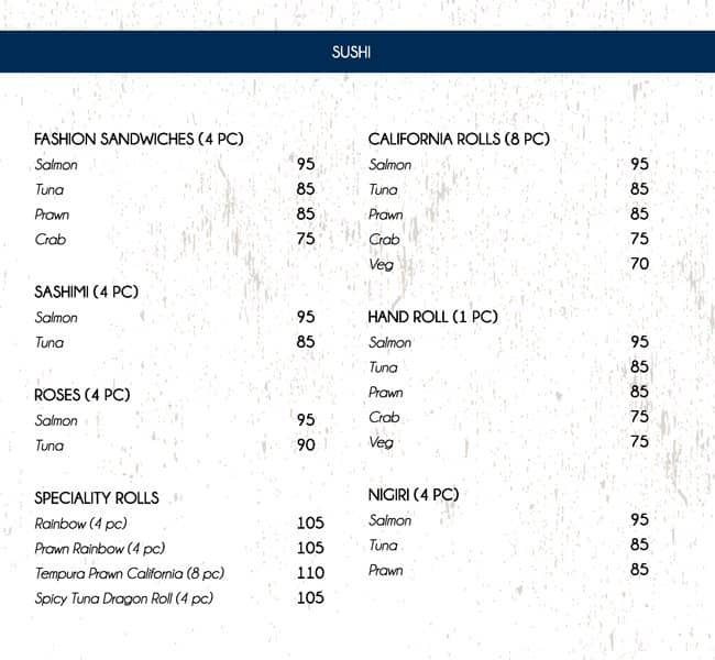 Menu at The Bungalow restaurant, Cape Town, Glen Country Club, 3 ...