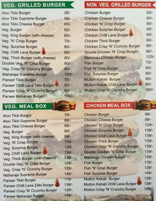 Burger Point menu, Menu restauracji Burger Point, Sector 37, Chandigarh ...