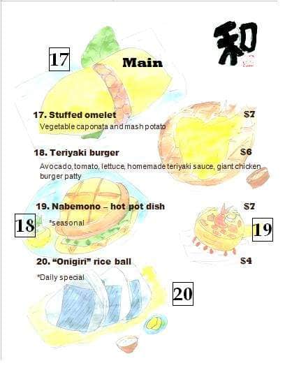 Menu at Kazu restaurant, Montreal