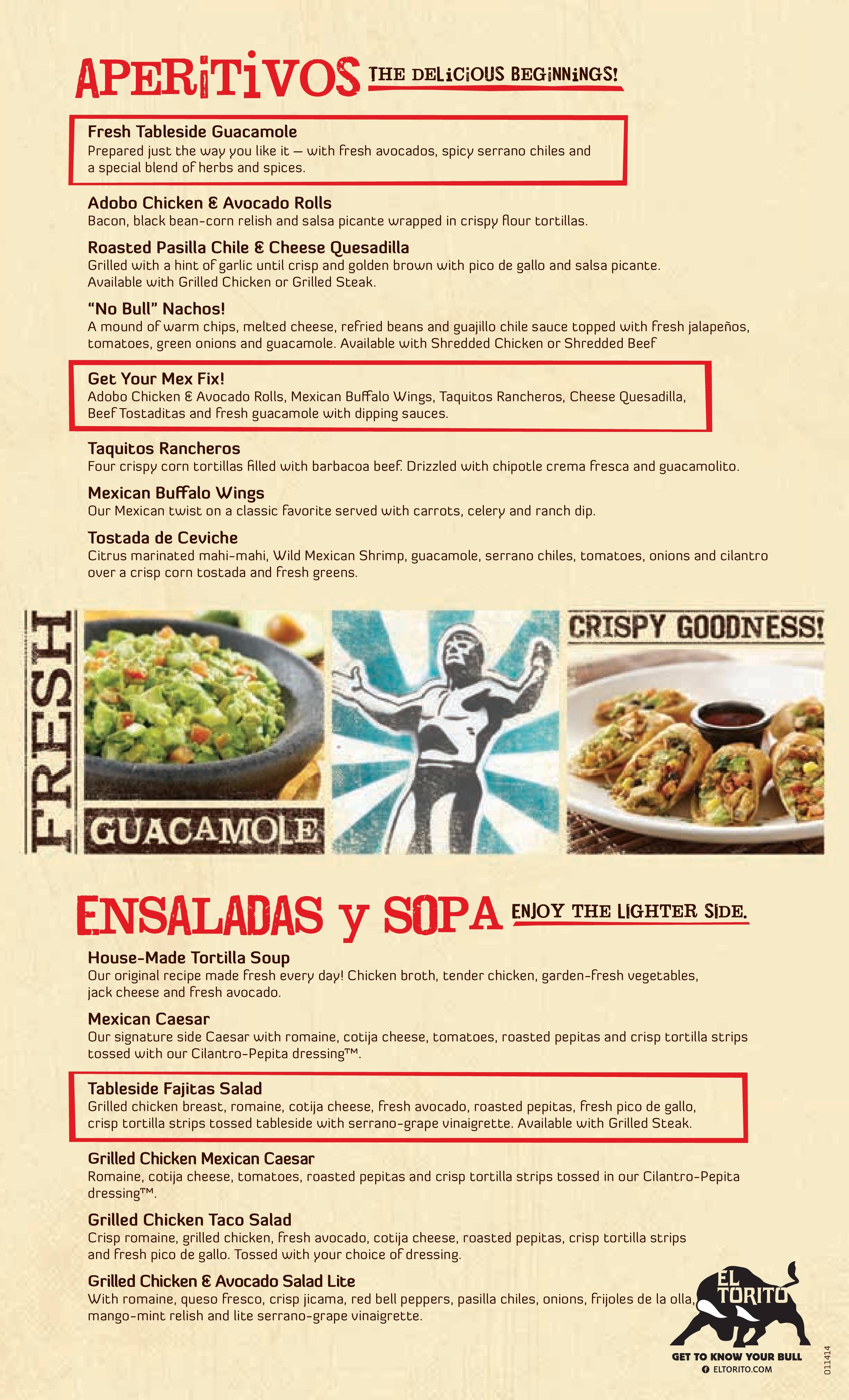 El Torito Menu, Menu for El Torito, La Palma, Orange County ...