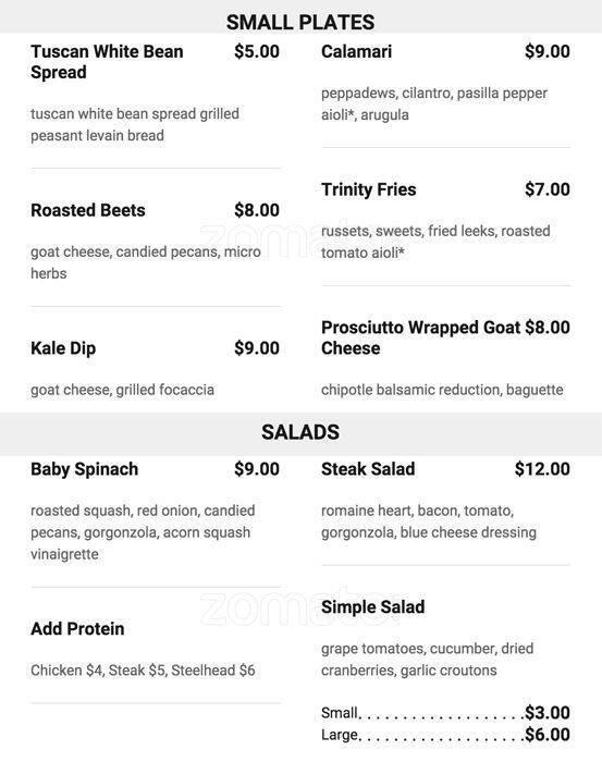 Menu at Eastburn pub & bar, Portland