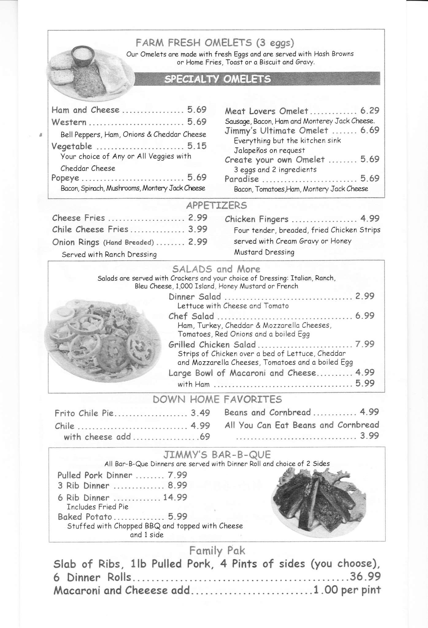 Menu at Jimmys Round Up BBQ, Oklahoma City