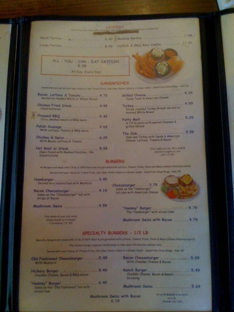 Menu at Jimmys Round Up BBQ, Oklahoma City