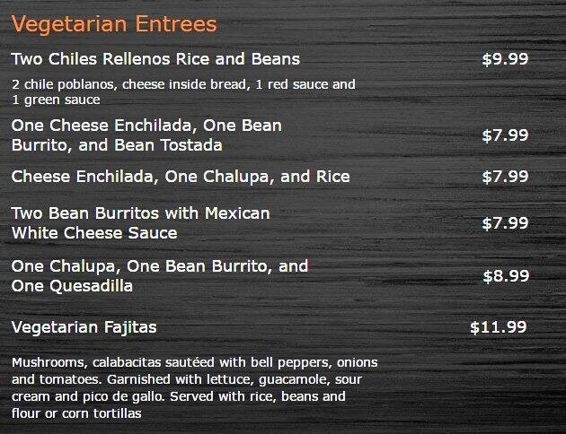 Menu at El Cactus restaurant, Coralville, 104 1st Ave