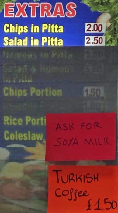 Menu at Oval Cafe, London, 312 Kennington Park Rd