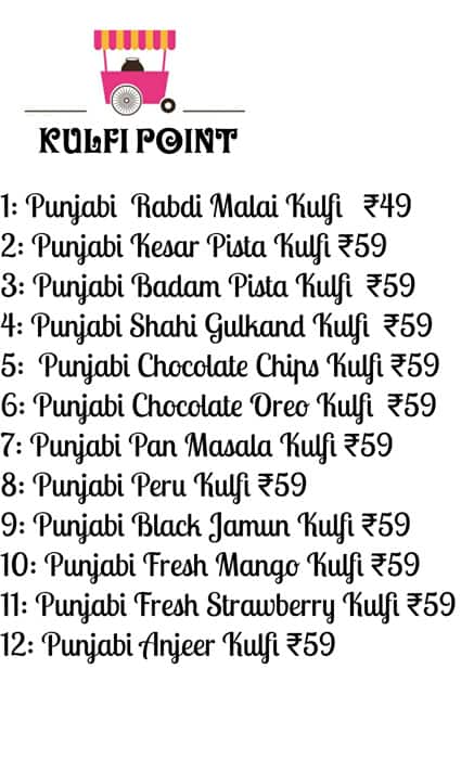 Menu at Ice Cream Cake Factory, Mumbai