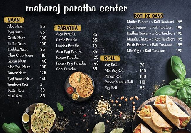 Menu of Maharaj Paratha Center, Dhanori, Pune