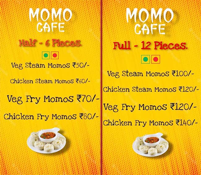 Menu of Momo Cafe, Vasai, Mumbai