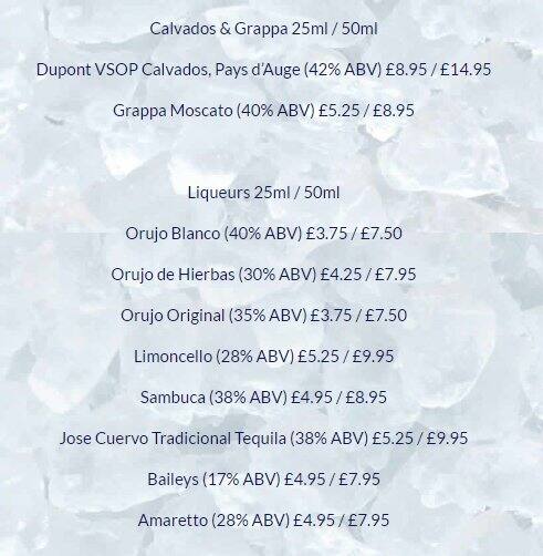 Menu at FishWorks restaurant, London, 89 Marylebone High St