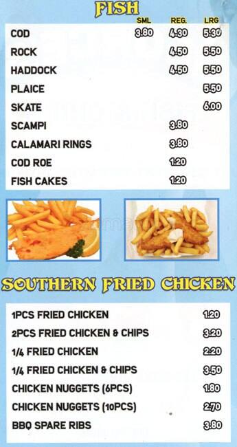 Menu at GEORGE'S PLAICE restaurant, Harrow, 202 Northolt Rd
