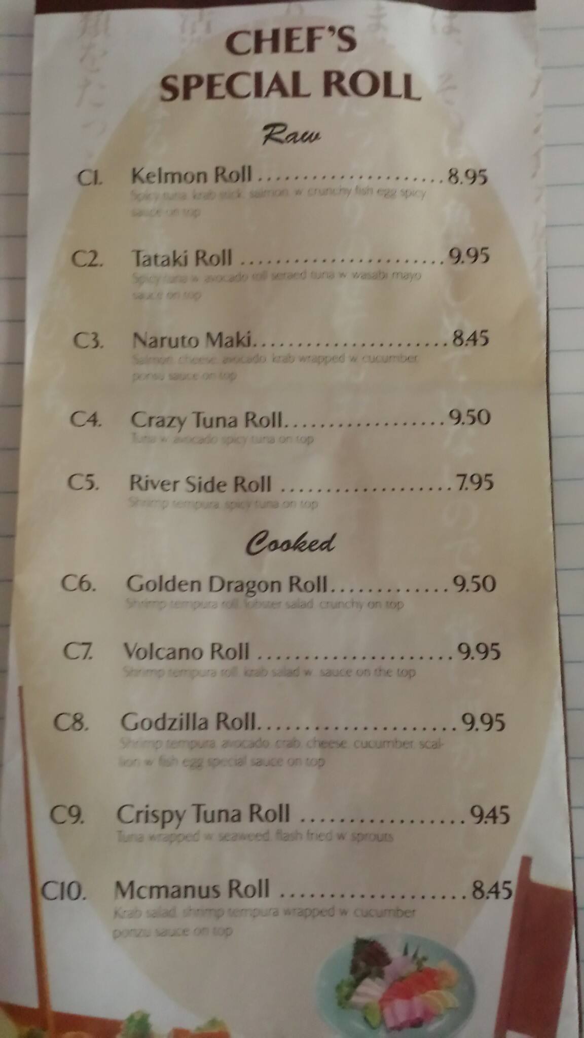 Menu at Zhang Fancy Q Sushi Bar And Grill, Waycross