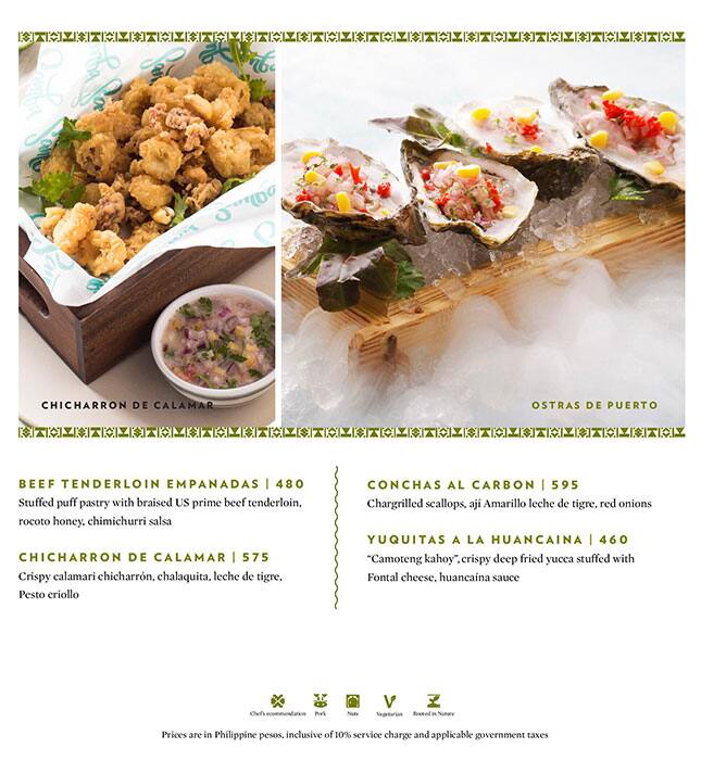 Menu at Samba Shangri-La Fort restaurant, Taguig