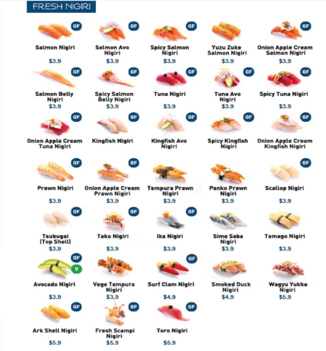 Menu at Sushi Jiro restaurant, Malvern East, FB182/1341 Dandenong Rd