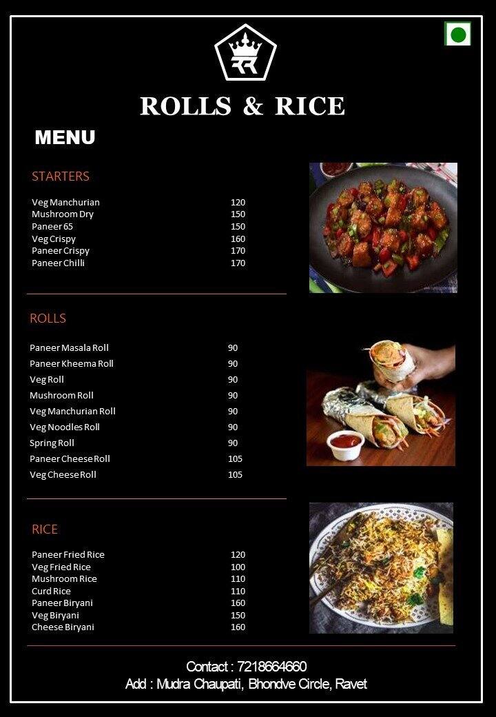 Menu of Rolls & Rice, Ravet, Pune