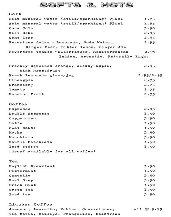 Menu at fish!kitchen restaurant, London, Cathedral Street