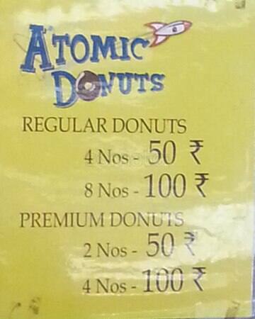 Atomic Donuts Menu, Menu for Atomic Donuts, Mylapore, Chennai - Zomato