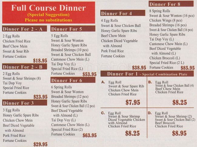 Menu at Phoenix restaurant, Mississauga, Creditview Rd