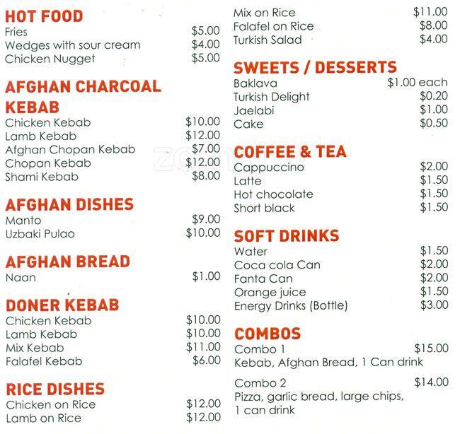 Menu at Chix on Outlook restaurant, Dandenong North