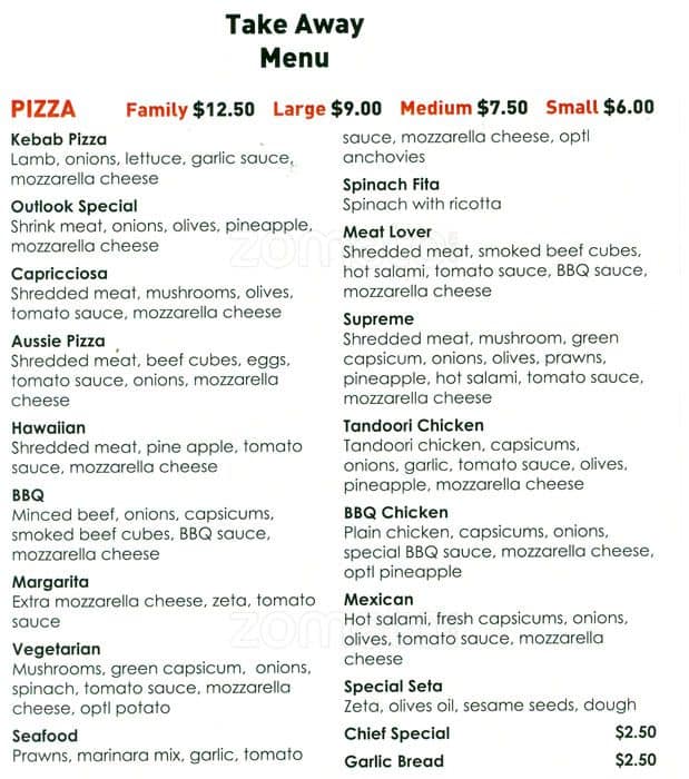 Menu at Chix on Outlook restaurant, Dandenong North