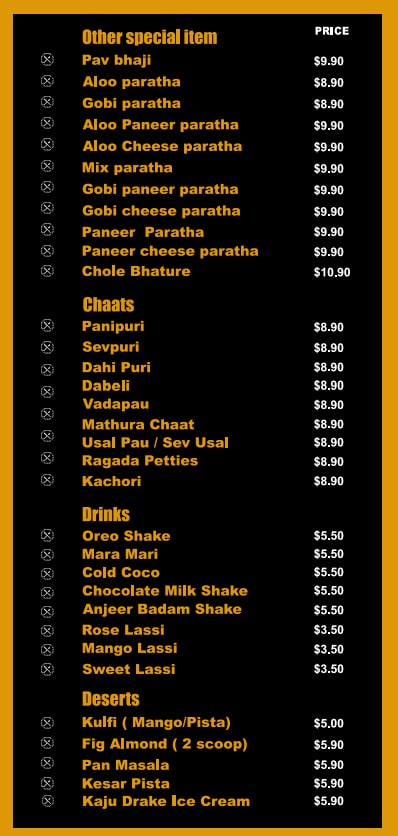 Menu at Raju Omlet Centre restaurant, Werribee