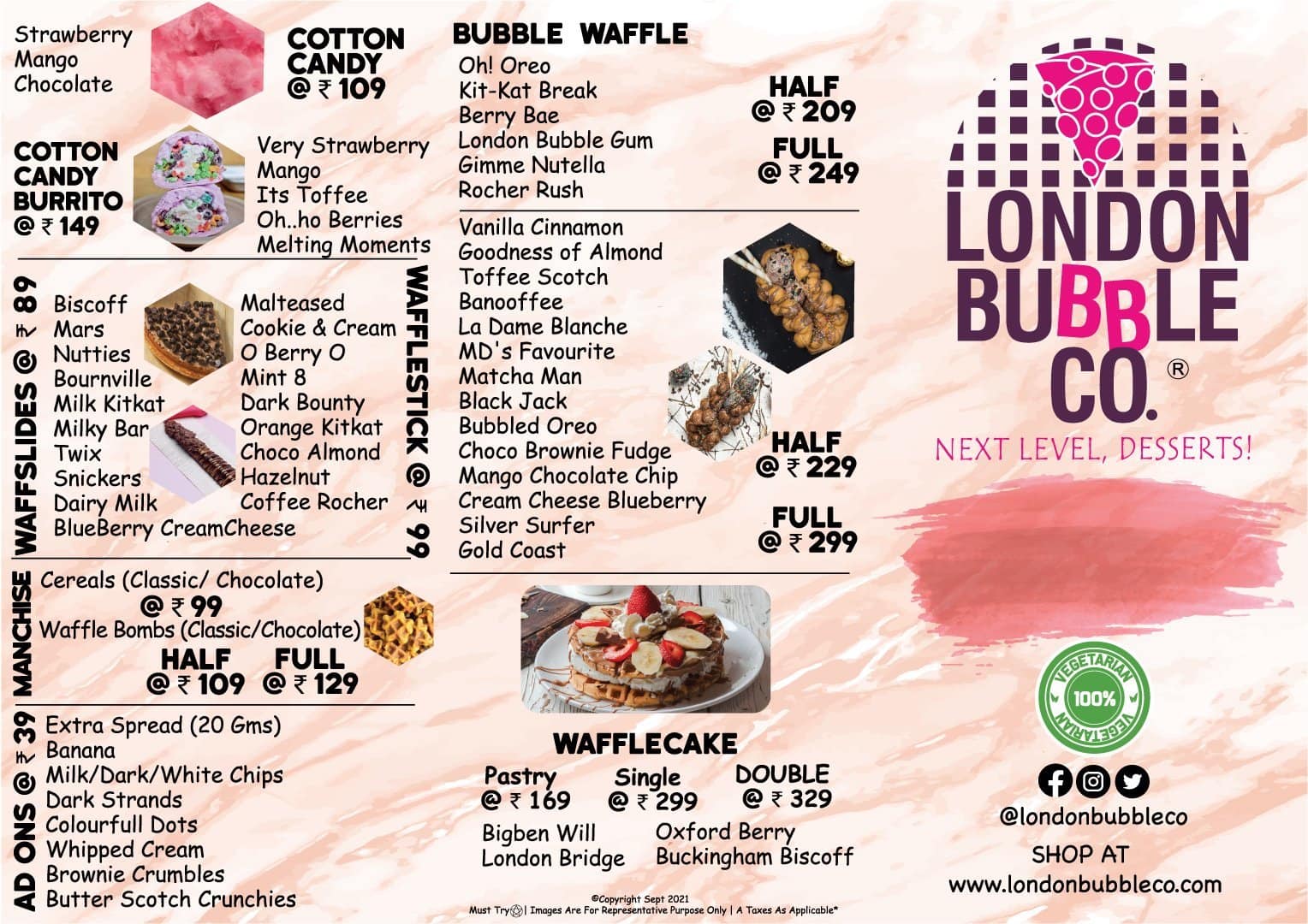 Menu of London Bubble Co., Ghatkopar East, Mumbai