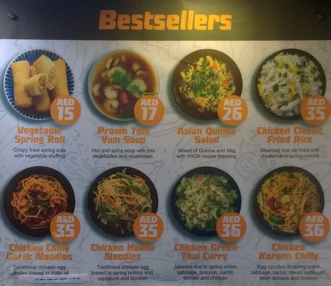 Menu at iWok Restaurant, Dubai, Marina Promenade
