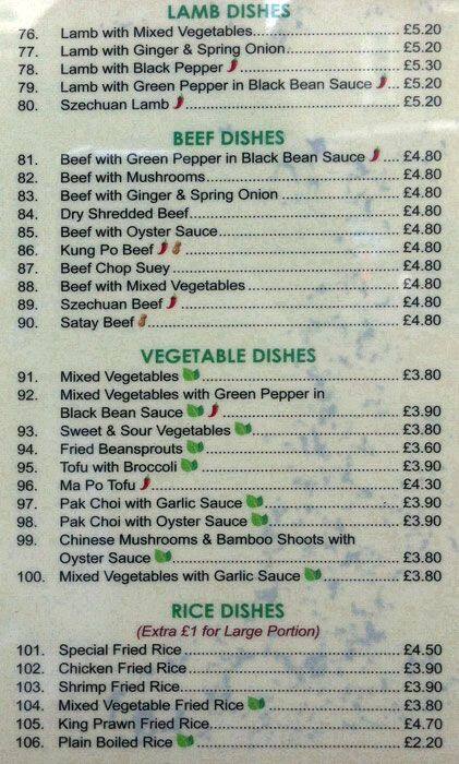 Menu at Mei Chinese Take Away fast food, Croydon, 11 Derby Rd