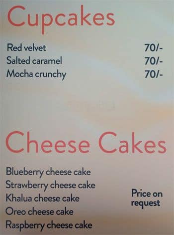 Menu at Cake House, Hyderabad, Hi tech city