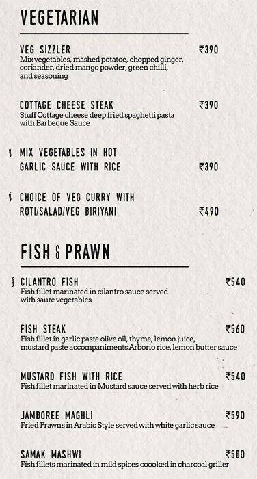 Menu at Ohri's Ming's Court Banjara Hills, Hyderabad