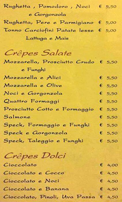 Menu da Il Cappellaio Matto ristorante, Roma, Via dei Marsi