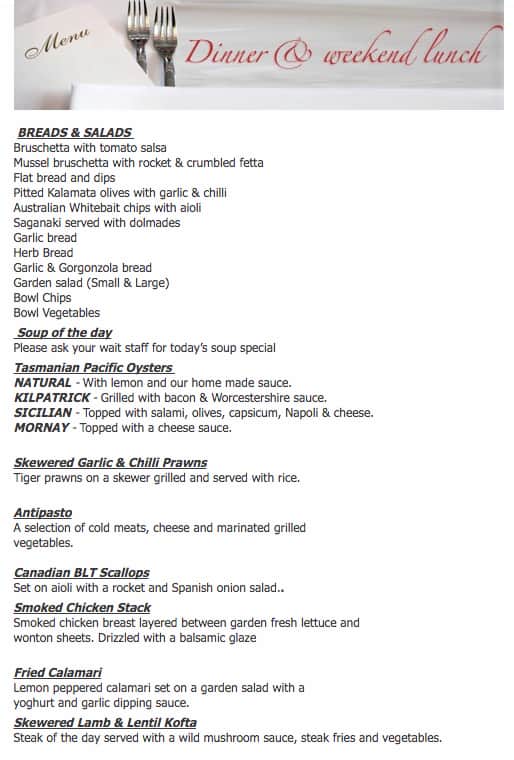 Menu at Galli Restaurant, Plumpton, Melton Hwy
