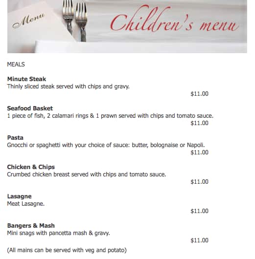 Menu at Galli Restaurant, Plumpton, Melton Hwy
