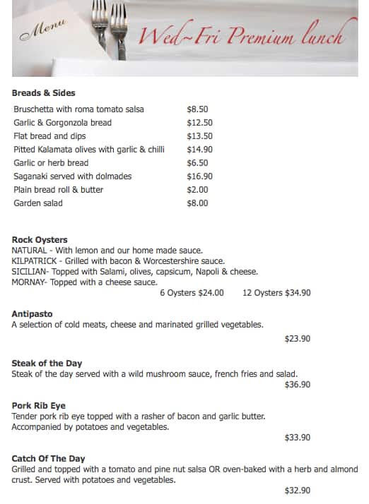 Menu at Galli Restaurant, Plumpton, Melton Hwy