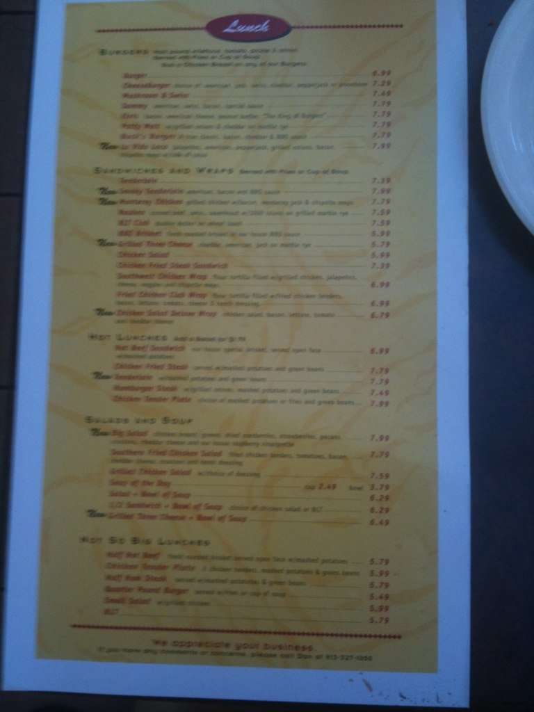 Menu at The Big Biscuit restaurant, Blue Springs, 530 NW Hwy 7