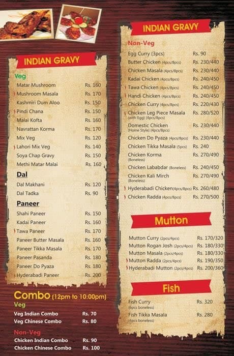 Menu of The Village Kitchen, Knowledge Park, Greater Noida