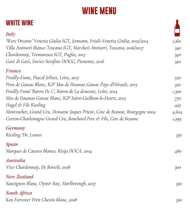 Menu at BiCE Ristorante restaurant, Dubai, 34HM+9PC - Hilton Dubai ...