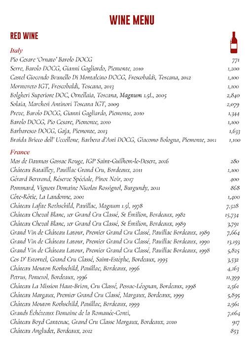 Menu at BiCE Ristorante restaurant, Dubai, 34HM+9PC - Hilton Dubai ...