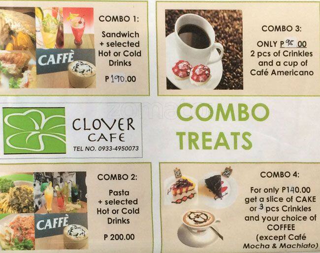 Carta de Clover Cafe, Pasig, H3MG+9JW