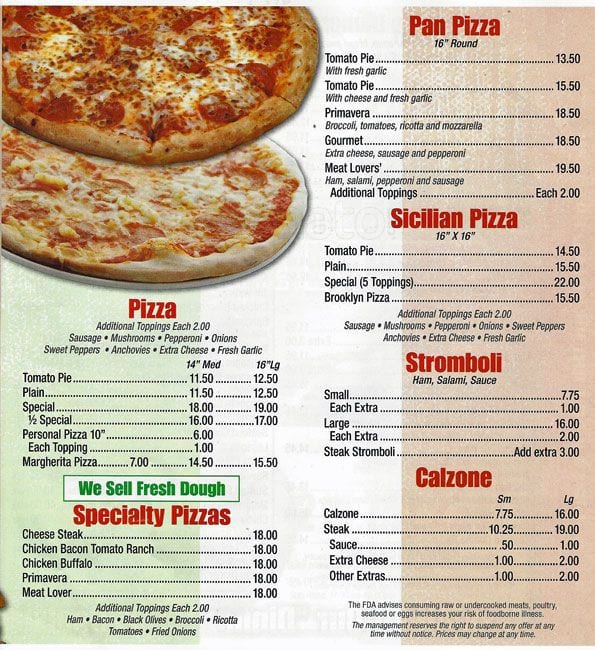 Menu at Penndel Pizza pizzeria, Penndel