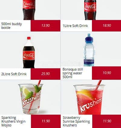 Menu at Kfc fast food, Bloemfontein, Bankovs Blvd & Dirk Opperman Street