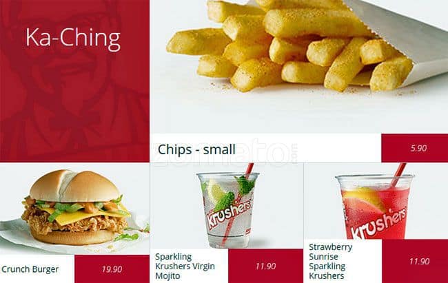 Menu at Kfc fast food, Bloemfontein, Bankovs Blvd & Dirk Opperman Street