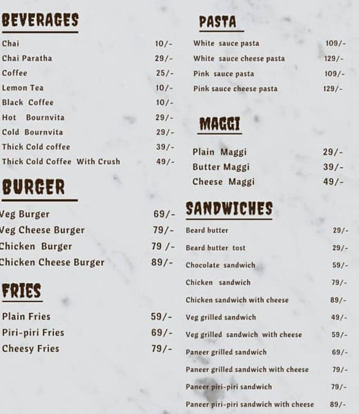 Menu at New Unique Cold Drinks & Cafe, Pune